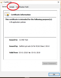 Check Certificate Class – Knowledge Base