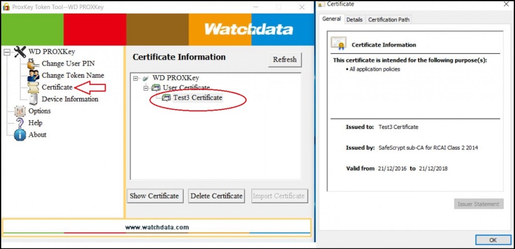 Check Certificate in PROXKey token – Knowledge Base