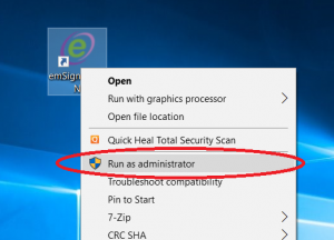 Run EM SIGNER as admin – Knowledge Base